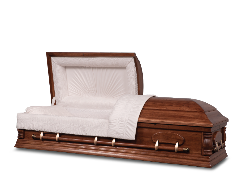 Woodland™ Pecan Hardwood Casket with Velvet Interior | Starmark – Starmark